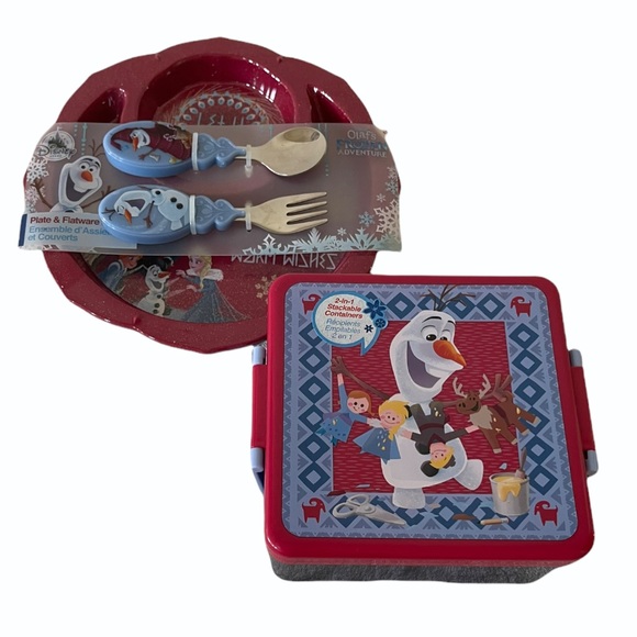 Disney | Kitchen | Nwt Disney Store Frozen Mealtime Bundle Of Container ...